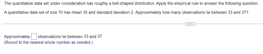 Solved The quantitative data set under consideration has | Chegg.com