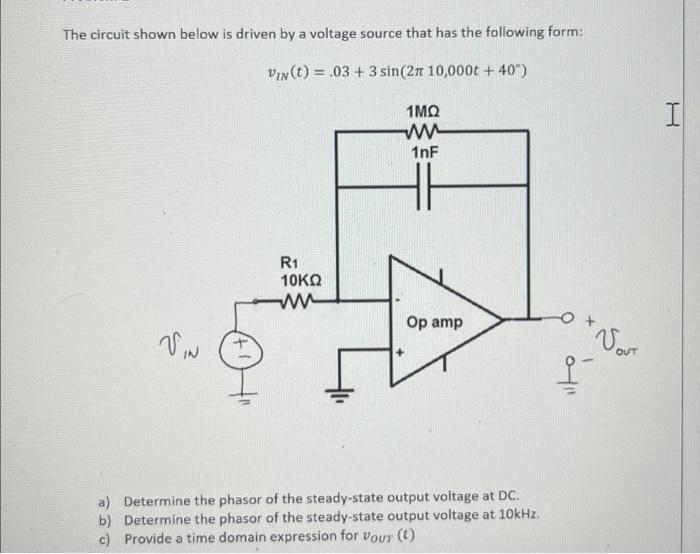 Solved The circuit shown below is driven by a voltage source | Chegg.com