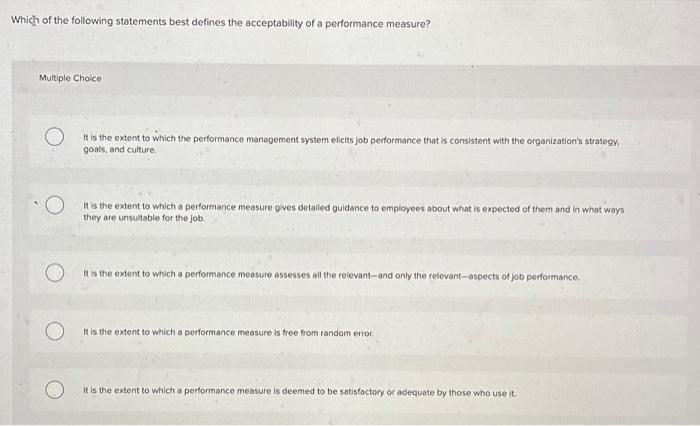 Solved Which of the following statements best defines the | Chegg.com