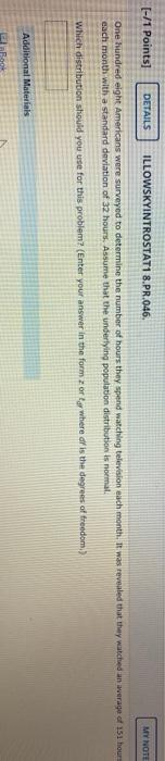 Solved (-/1 Points] DETAILS ILLOWSKYINTROSTAT1 8.PR.046, MY | Chegg.com