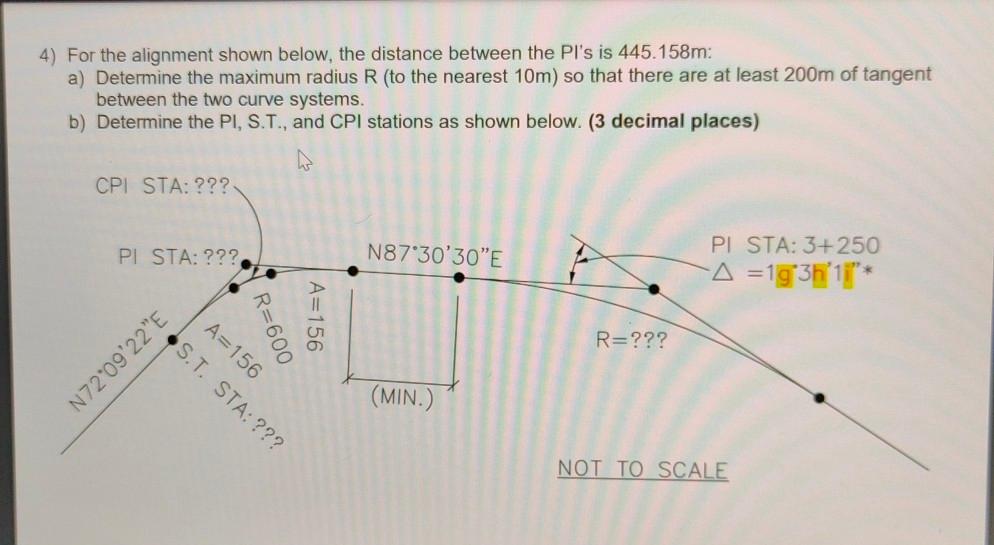 Solved 4) For the alignment shown below, the distance | Chegg.com