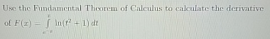 Solved Use the Fundamental Theorem of Calculus to calculate | Chegg.com