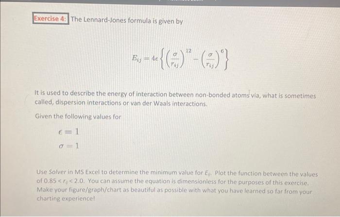 Solved The Lennard-Jones formula is given by | Chegg.com