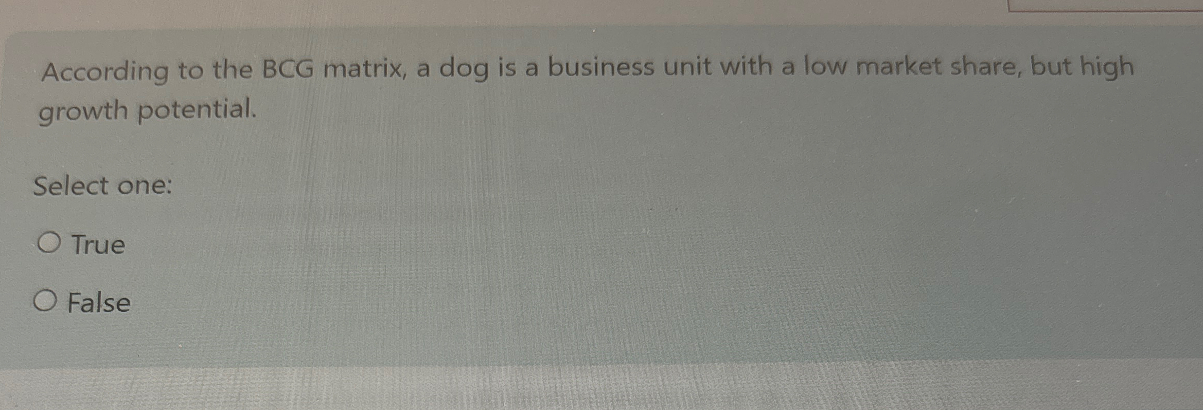 Solved According to the BCG matrix, a dog is a business unit | Chegg.com