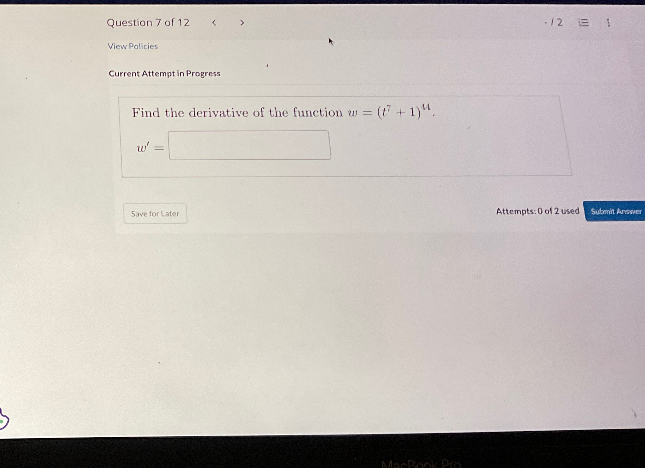 Solved Question 7 ﻿of 12-12View PoliciesCurrent Attempt in | Chegg.com