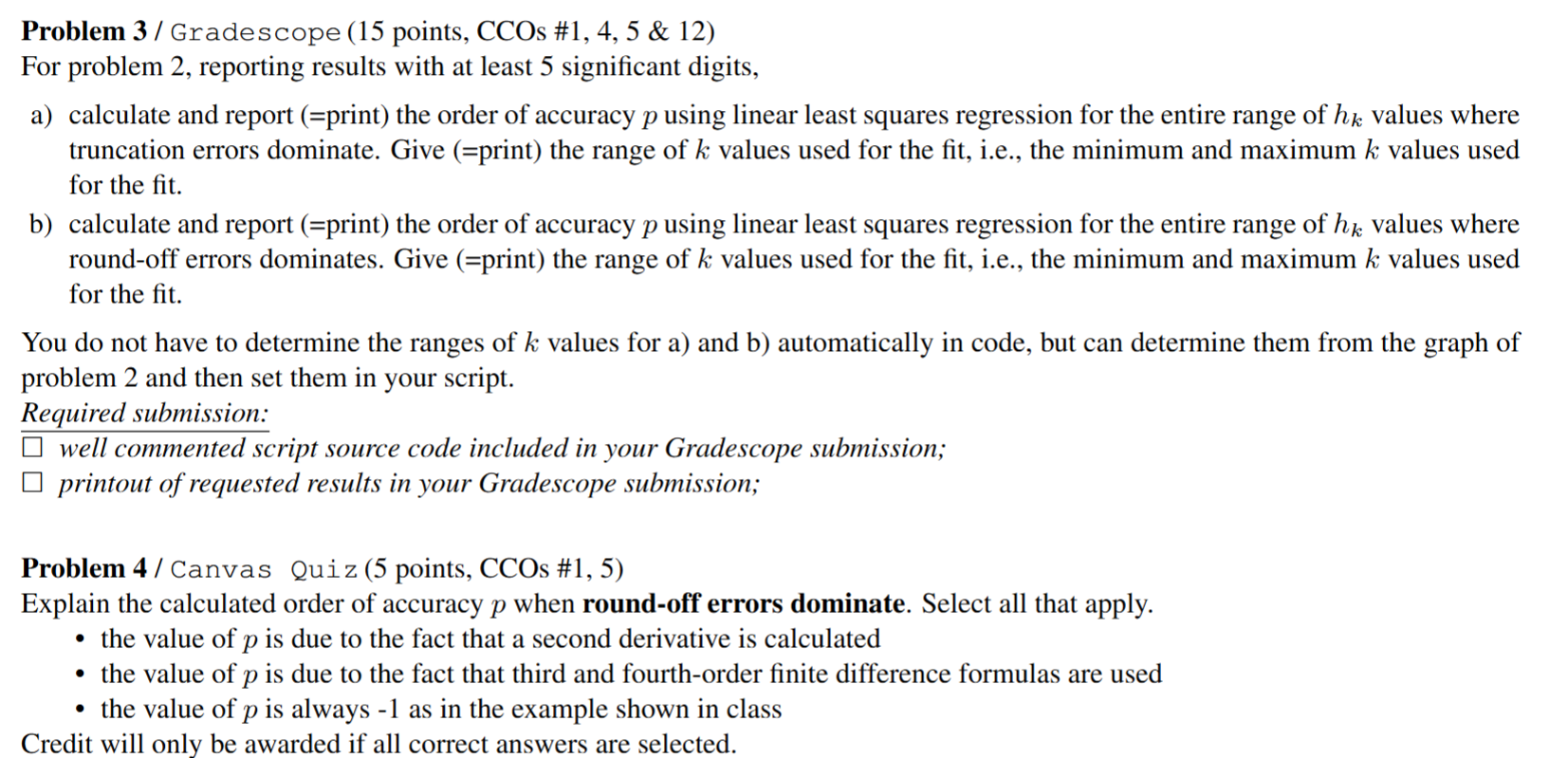 Problem 3 / ﻿Gradescope ( 15 ﻿points, CCOs | Chegg.com
