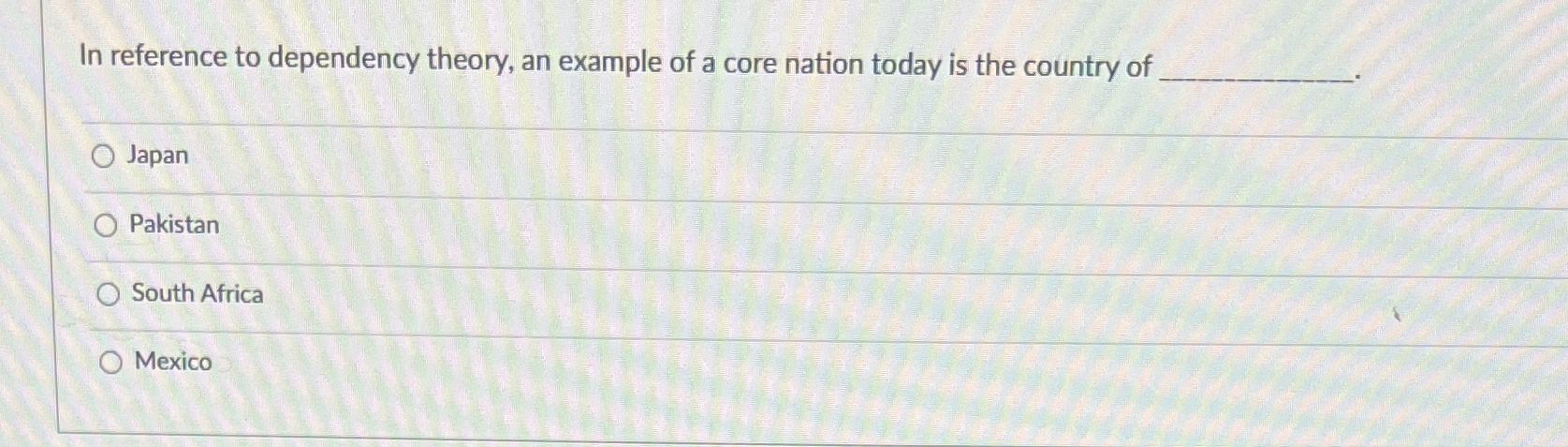 Solved In reference to dependency theory, an example of a | Chegg.com