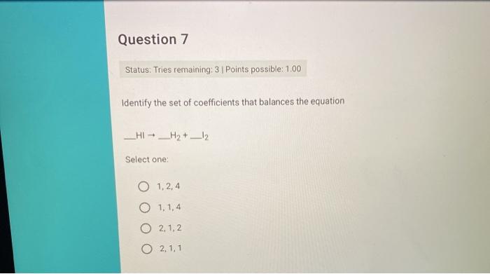 Solved Question 7 Status: Tries remaining: 31 Points | Chegg.com