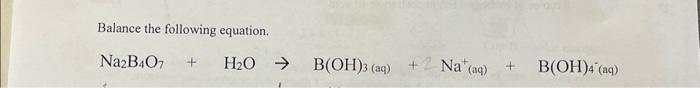 Solved Balance the following equation. Na2 | Chegg.com