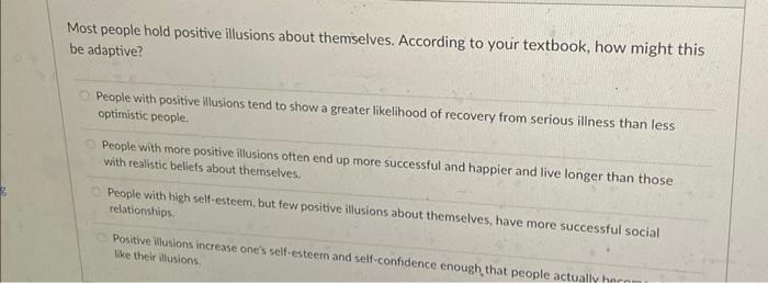 Solved How Are Self Esteem And The Better Than Average