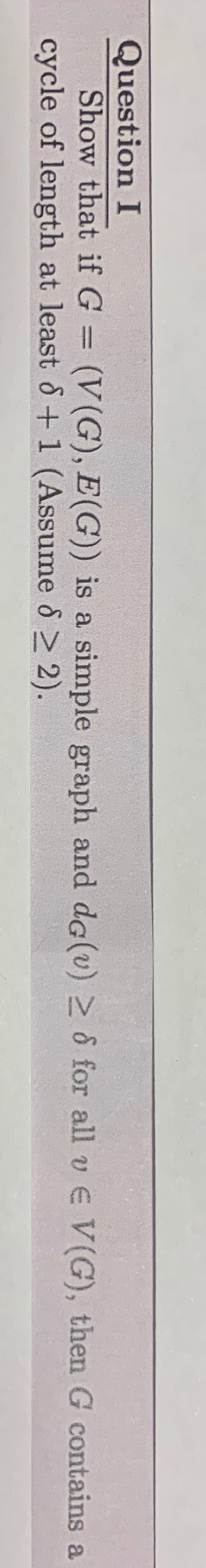 Question IShow that if G=(V(G),E(G)) ﻿is a simple | Chegg.com