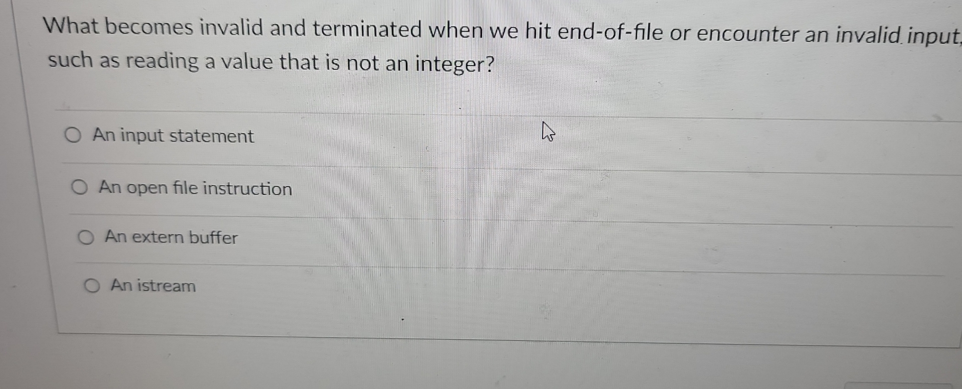 Solved What becomes invalid and terminated when we hit | Chegg.com