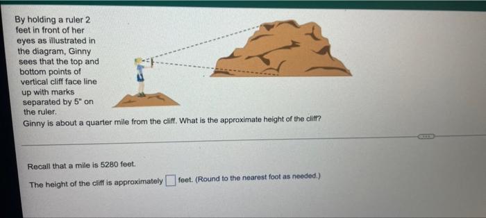 Solved By holding a ruler 2 feet in front of her eyes as | Chegg.com