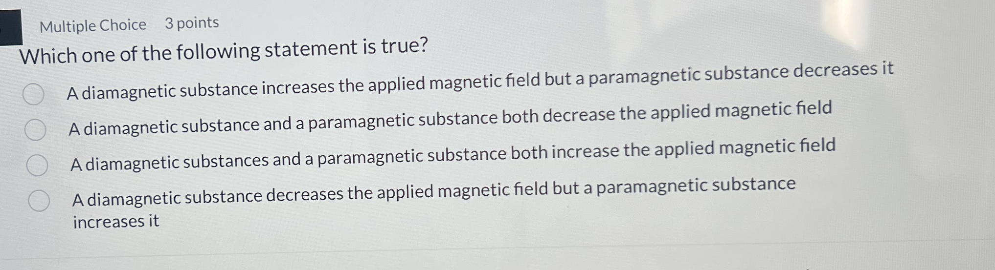 Solved Multiple Choice3 ﻿pointsWhich one of the following | Chegg.com
