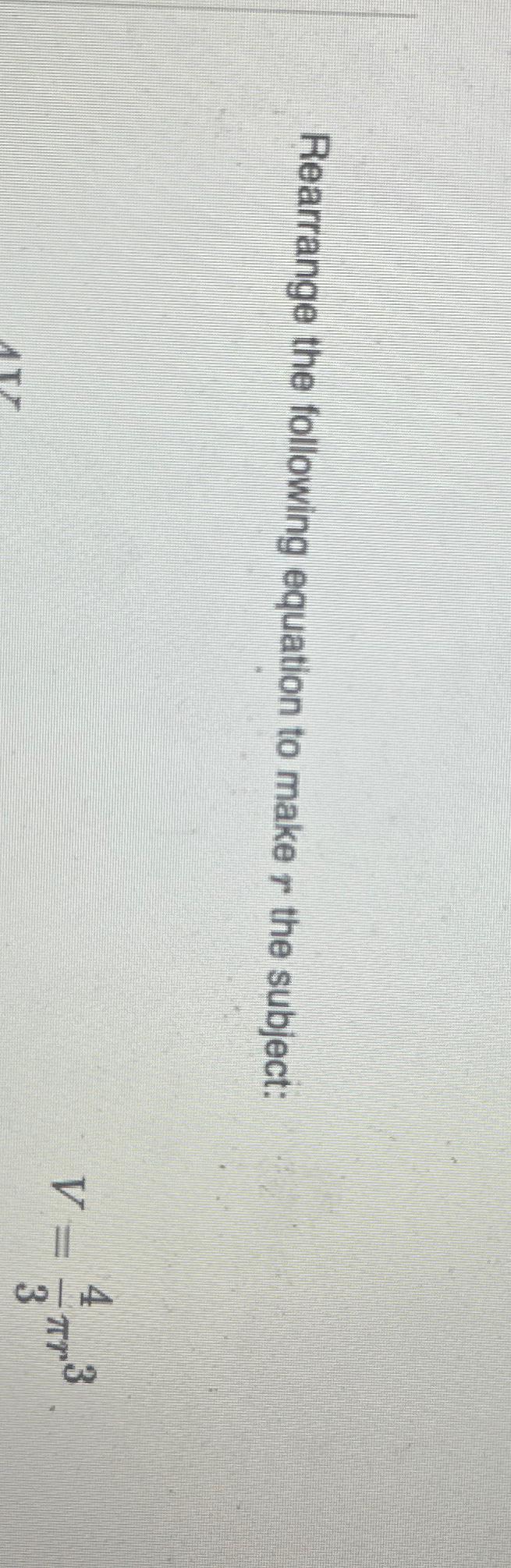 Solved Rearrange the following equation to make r ﻿the | Chegg.com