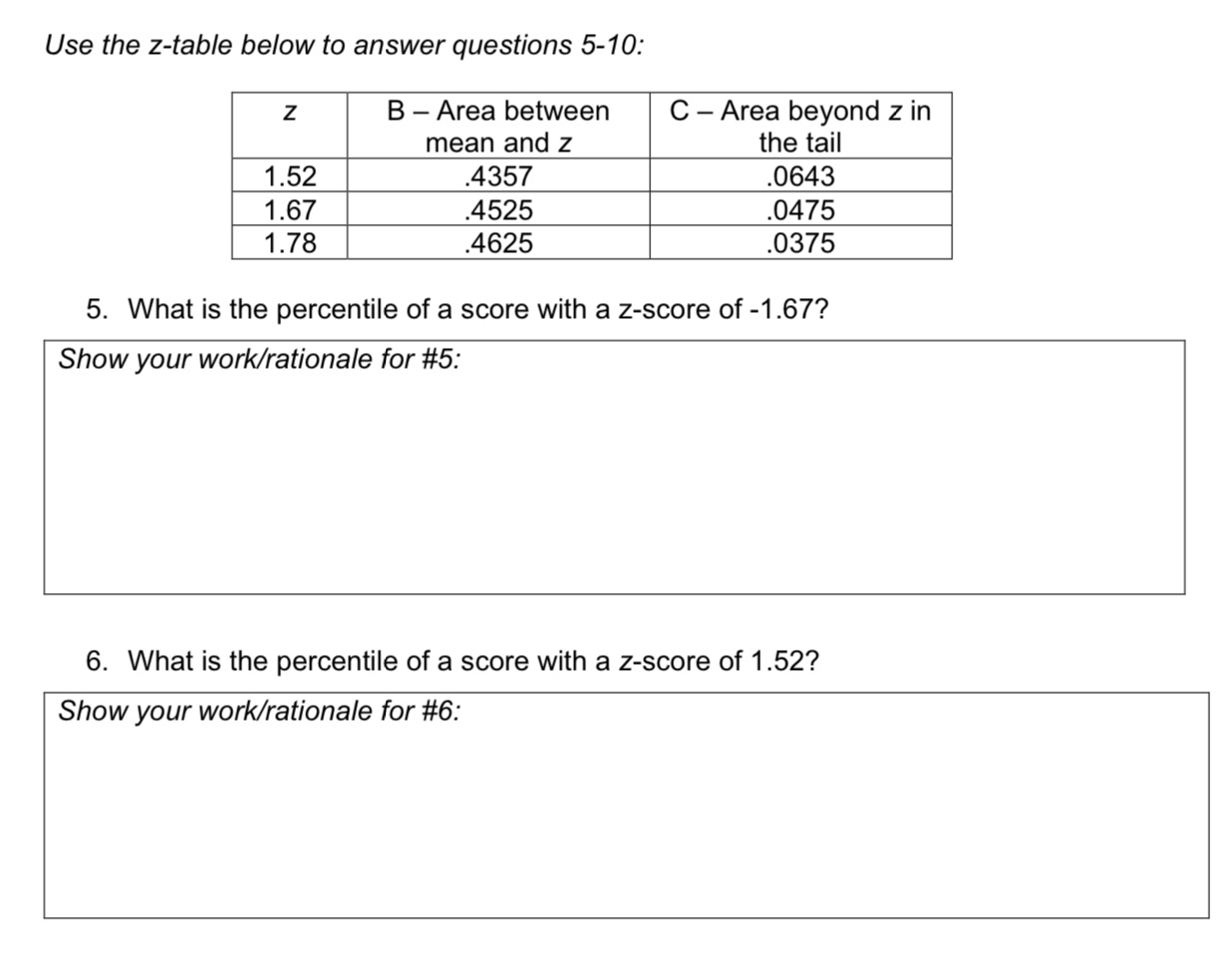 Solved Use the z-table below to answer questions | Chegg.com