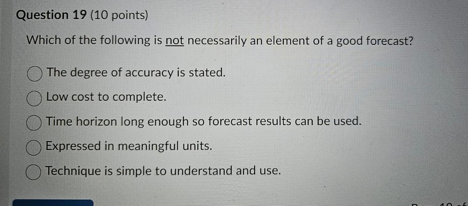 Solved Question 19 (10 ﻿points)Which of the following is not | Chegg.com