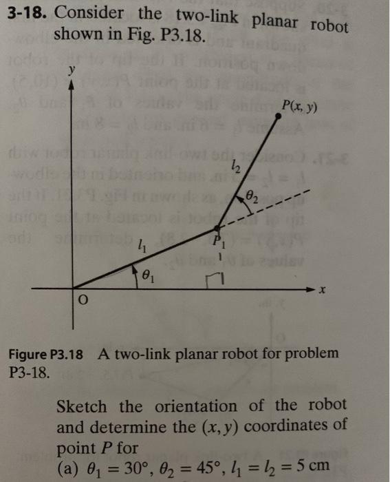 Solved 3-18. Consider the two-link planar robot shown in | Chegg.com