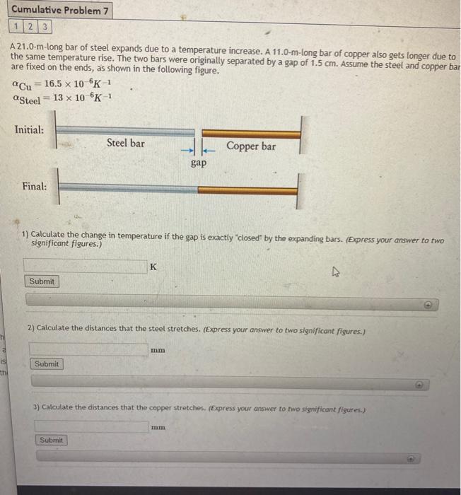 Solved A 21.0-m-long bar of steel expands due to a | Chegg.com