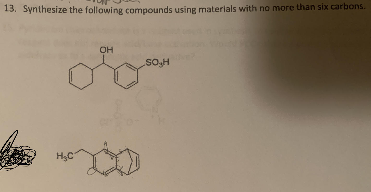 Solved Synthesize the following compounds using materials | Chegg.com
