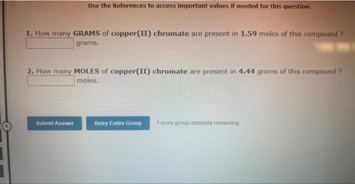Solved 1. How many GRAMS of copper (ii) chromate are present | Chegg.com