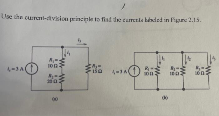 Solved Use the current-division principle to find the | Chegg.com