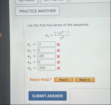 Solved List the first five terms of the | Chegg.com