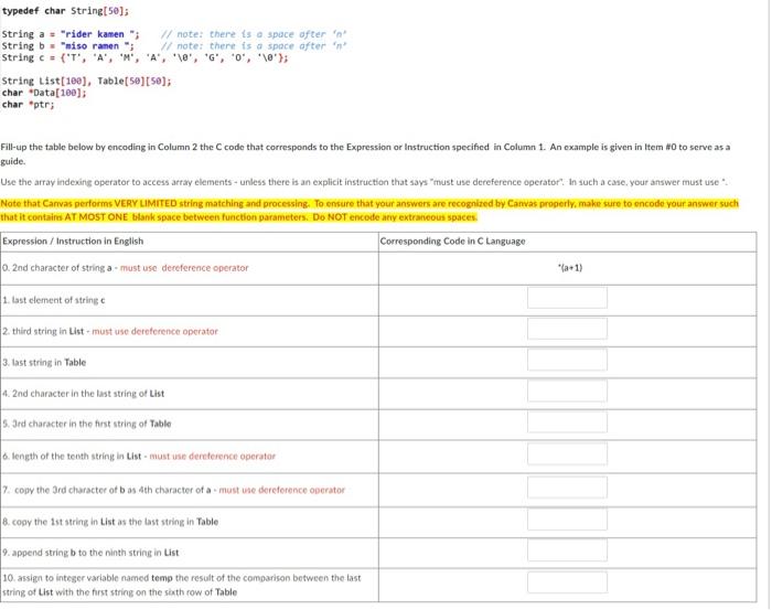 Solved typedef char String[50]; String a "rider kamen"; // | Chegg.com