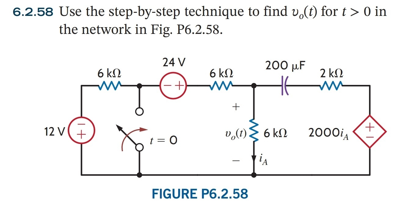 Solved 6.2.58 ﻿Use the step-by-step technique to find v0(t) | Chegg.com