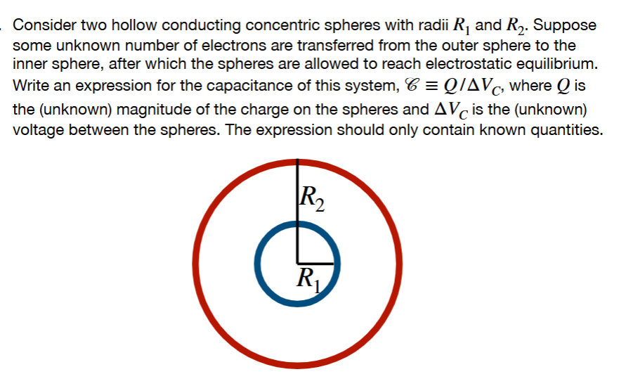 Solved Consider two hollow conducting concentric spheres | Chegg.com