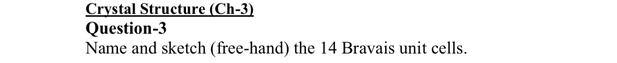 Solved Crystal Structure (Ch-3)Question-3Name and sketch | Chegg.com