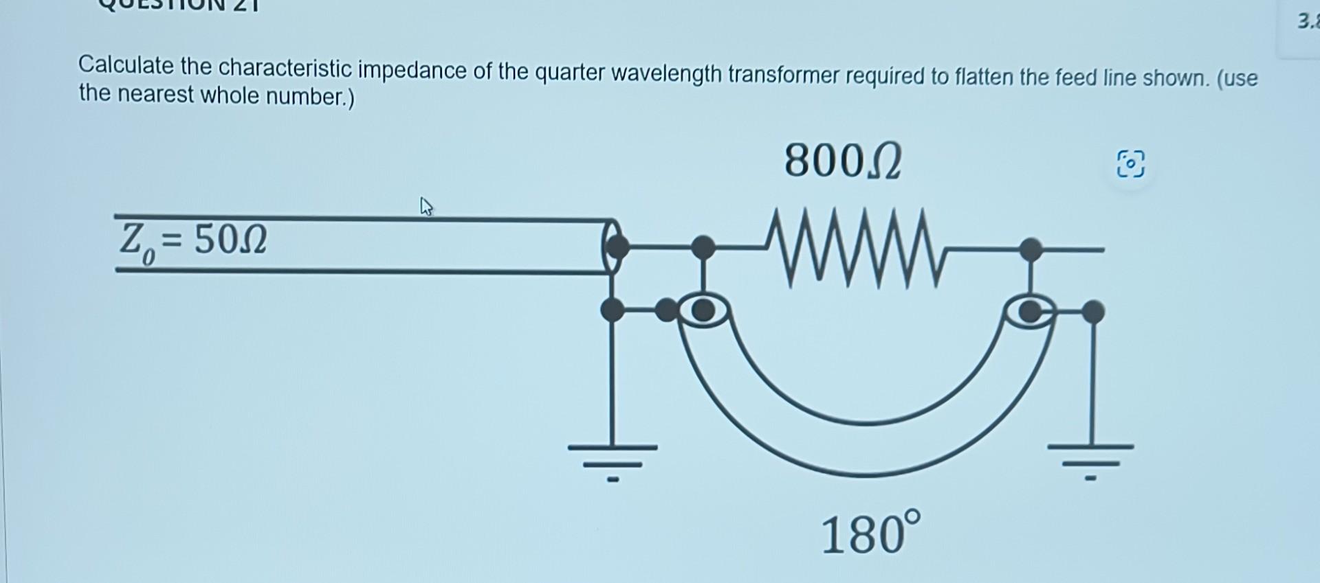 Solved Calculate the characteristic impedance of the quarter | Chegg.com