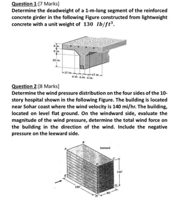 Solved Question 1::[7 Marks] Determine the deadweight of a | Chegg.com