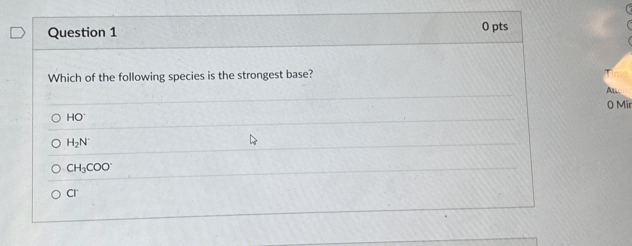 Solved Question 10 ﻿ptsWhich of the following species is the | Chegg.com
