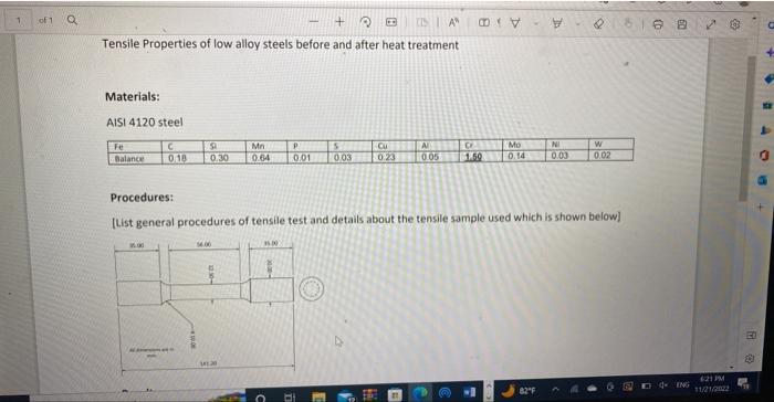 Solved Tensile Properties of low alloy steels before and | Chegg.com