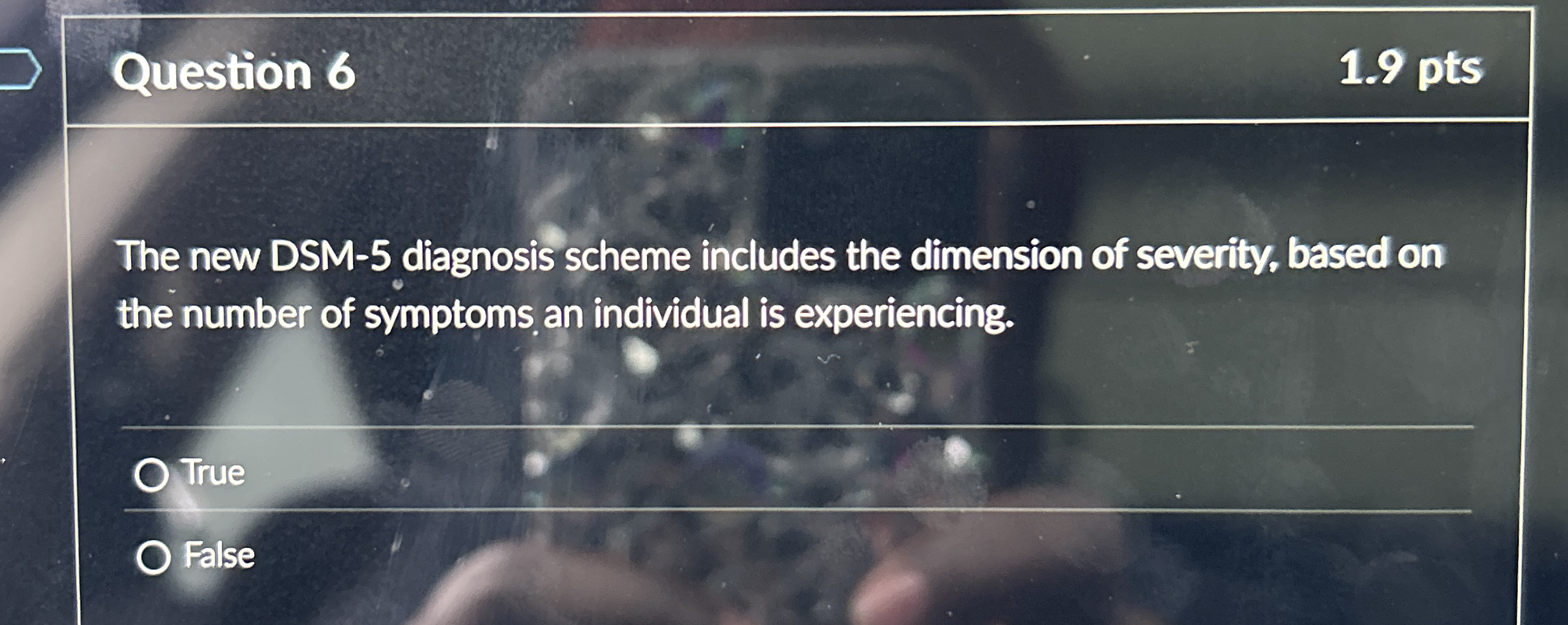 Solved Question 61.9 ﻿ptsThe new DSM-5 ﻿diagnosis scheme | Chegg.com