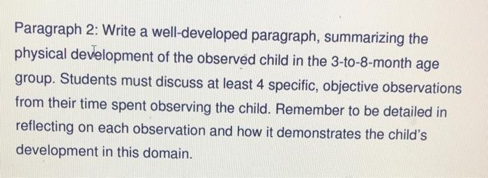 Solved Paragraph 2: Write a well-developed paragraph, | Chegg.com