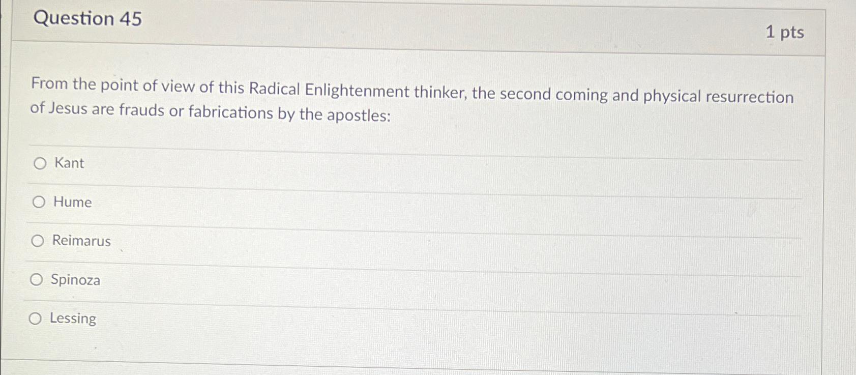 Solved Question 451 ﻿ptsFrom the point of view of this | Chegg.com
