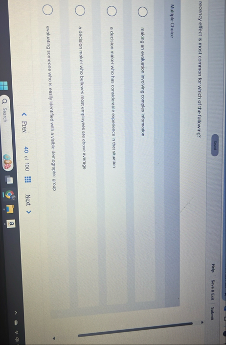 Solved HelpSove 8 ﻿ExitSubmitrecency effect is most common | Chegg.com