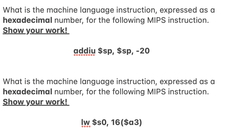 Solved a) ﻿What is the machine language instruction, | Chegg.com