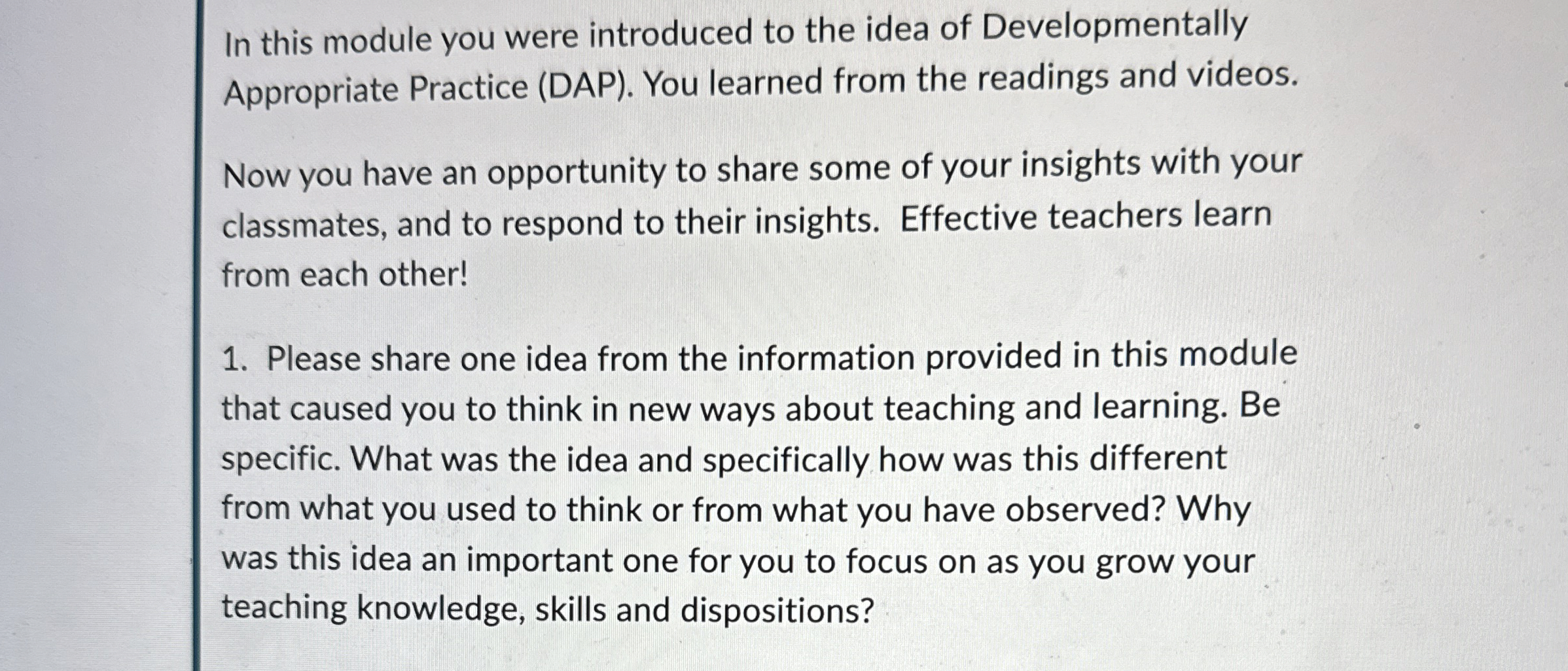 Solved In this module you were introduced to the idea of | Chegg.com