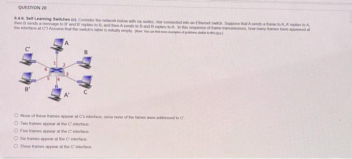 Solved 6.4 4. Self Learning Switches (a), Consider the | Chegg.com