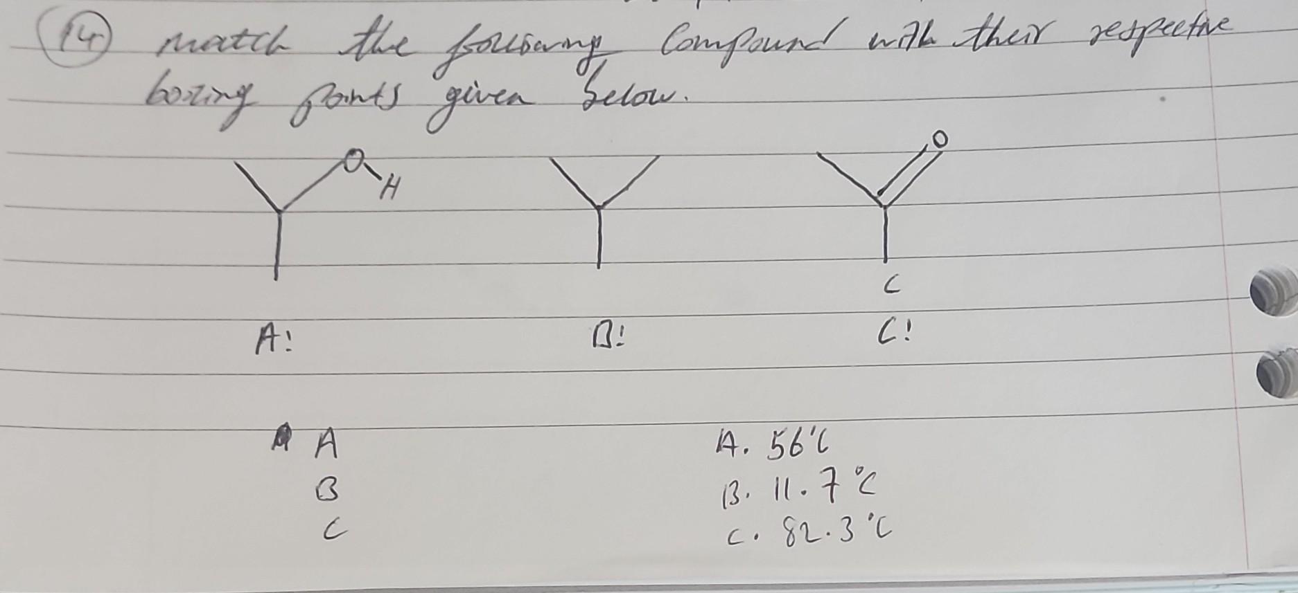 Solved math the following compound with their respective | Chegg.com
