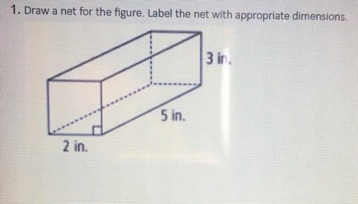 Solved 1. Draw a net for the figure. Label the net with | Chegg.com