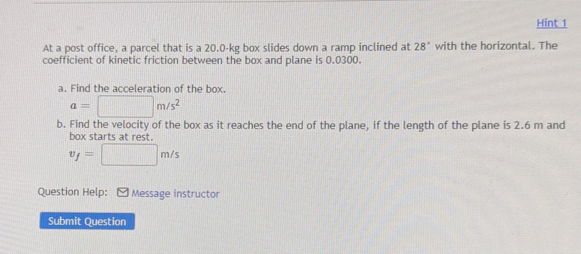 Solved At a post office, a parcel that is a 20.0−kg box | Chegg.com