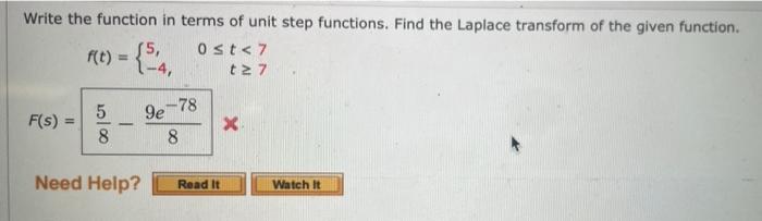 Solved Write the function in terms of unit step functions. | Chegg.com