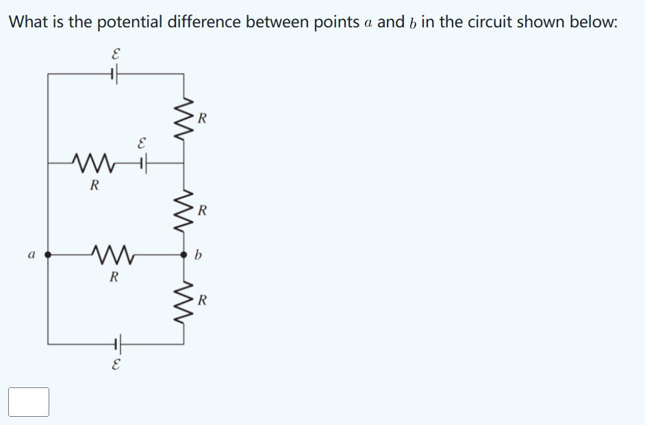 Solved What is the potential difference between points a and | Chegg.com