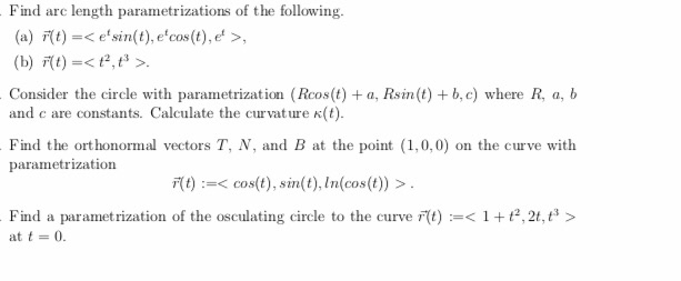 Solved Find are length parametrizations of the following. | Chegg.com