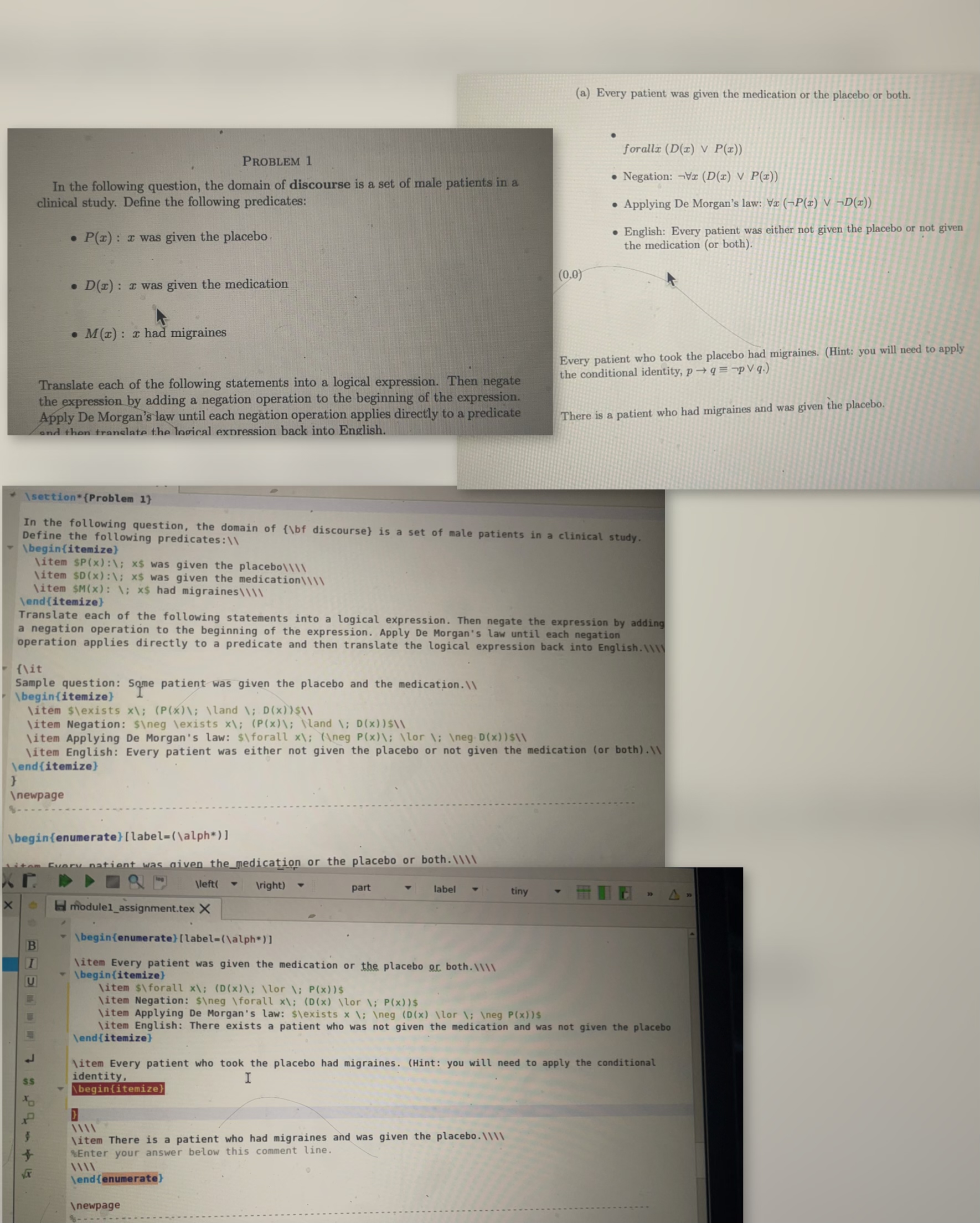 Solved Write the latex And use and Translate each of the | Chegg.com