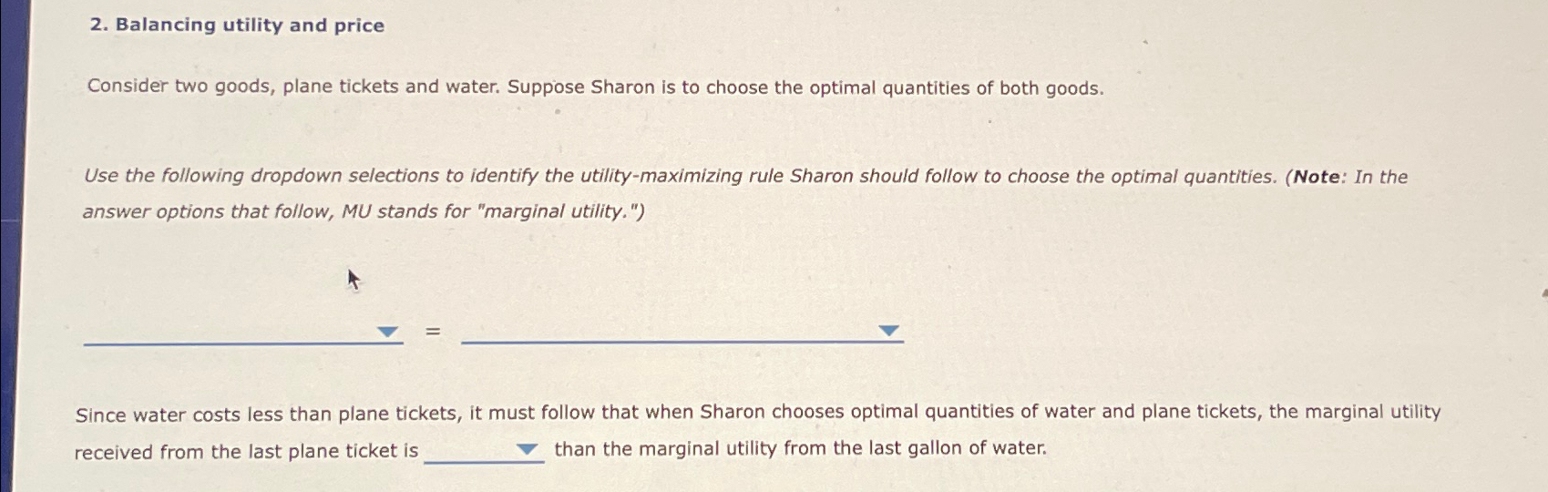 Solved Balancing utility and priceConsider two goods, plane | Chegg.com